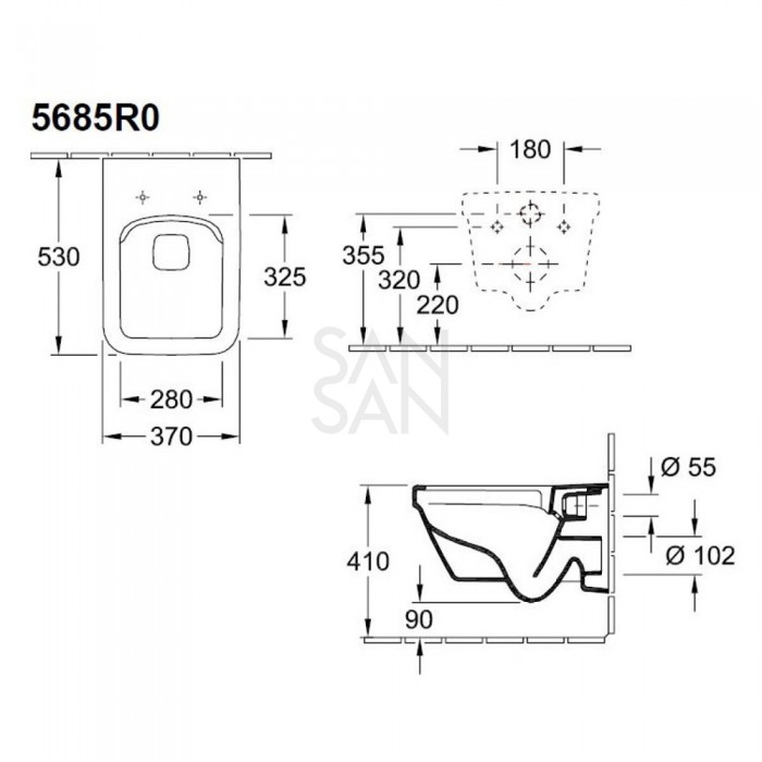 Seinapott Villeroy & Boch Architectura 5685HR01 - WC-potid