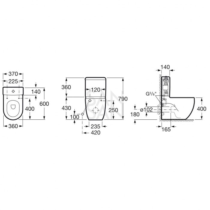 WC-pott Roca Meridian Compact Rimless - Vannituba